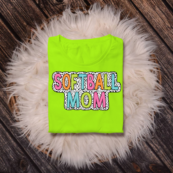 Softball Mom/Mama Bright Dalmation – Color Custom Prints
